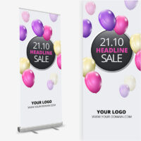 100+ vorgefertigte GRATIS Roll-Up Designs und Motive - RollUp-Profis